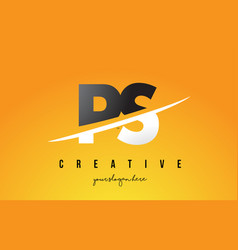 Ps p s letter modern logo design with yellow Vector Image
