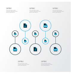 Document icons colored set with file svg file Vector Image