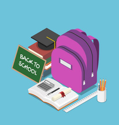 Happy school children stand Royalty Free Vector Image