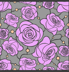 Seamless floral mosaic pattern with violet roses Vector Image