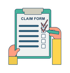 Claim form blank Royalty Free Vector Image - VectorStock