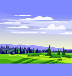 Rural countryside landscape farmhouse spring Vector Image