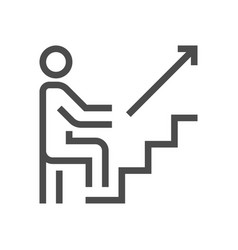 Business man climbs up arrow stairs Royalty Free Vector