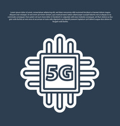 Blue line computer processor with microcircuits Vector Image