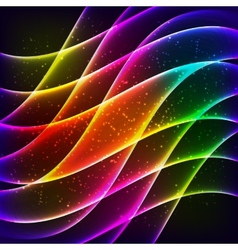 Rainbow colors shining neon lights twirl Vector Image