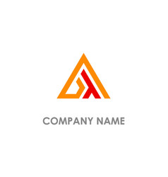 Triangle delta shape business gold logo Royalty Free Vector