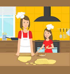 Father and his daughter playing blanket house Vector Image