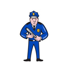 Police officer with baton Royalty Free Vector Image