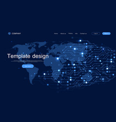 Landing page tech background with abstract circuit