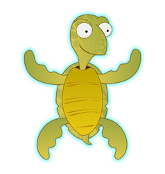 Cartoon smiling turtle funny little turtles Vector Image