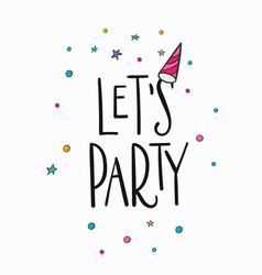 Happy birthday party lettering typography Vector Image