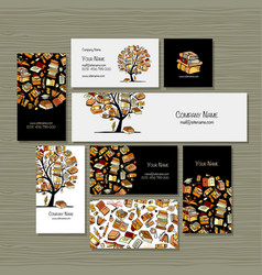 Books library business card design Royalty Free Vector Image