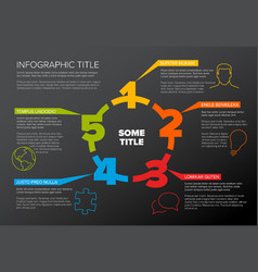 Five steps sequence template infographic Vector Image