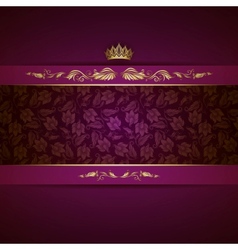 Royal purple background with golden frame Vector Image