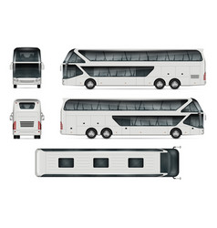 Realistic travel bus side front back top view Vector Image