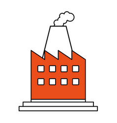 Color image cartoon building industrial factory Vector Image
