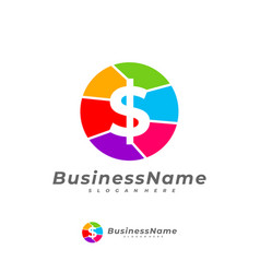 Colorful money logo template creative money logo Vector Image