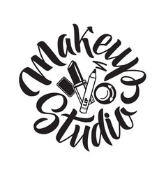 Makeup courses logo Royalty Free Vector Image - VectorStock