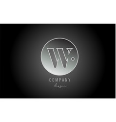 W metal silver alphabet letter logo design icon Vector Image