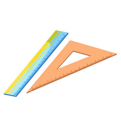 Inch and metric rules set measurement for school Vector Image