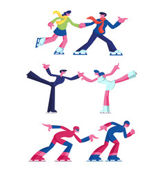 Abstract winter sport figure skating young couple Vector Image