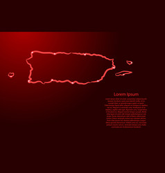 Puerto rico map from contour black brush Vector Image