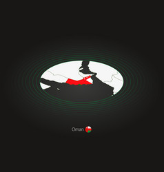 Oman map and flag on transparent background Vector Image