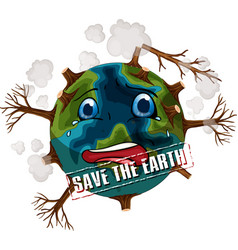 A polluted earth icon Royalty Free Vector Image