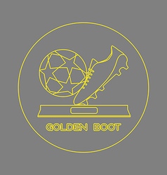 Golden boot and ball soccer reward Royalty Free Vector Image