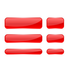 Red glass button 3d shiny hexagon icon Royalty Free Vector