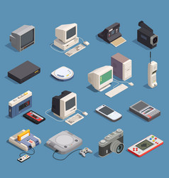 Computers set pc evolution from obsolete to Vector Image