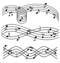 Sound wave sheet music notes Royalty Free Vector Image