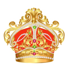 Royal gold corona on black background Royalty Free Vector