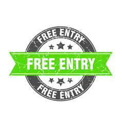 Free entry round isolated gold badge Royalty Free Vector