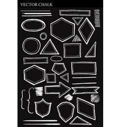 Set of chalk shapes grunge design elements Vector Image