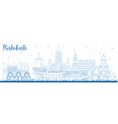 Rishikesh india city skyline with color buildings Vector Image