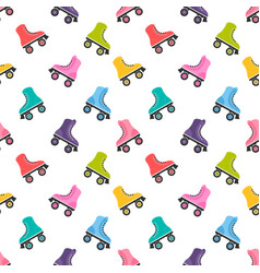 Seamless pattern with retro roller skates Vector Image
