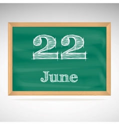 June 22 flat daily calendar icon Date Royalty Free Vector