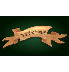 Jungle rainforest wood sign with tropical leaves Vector Image