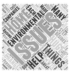 Environmental issues text background word cloud Vector Image