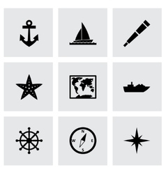 Set of nautical labels icons and design elements Vector Image