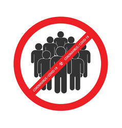 No crowd social distancing sign Royalty Free Vector Image