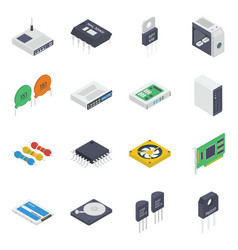 Computer internal component isometric Royalty Free Vector