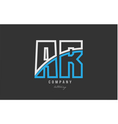 Grey blue alphabet letter ar a r logo 3d design Vector Image
