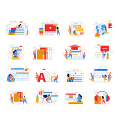 Learn language concept with textbook Royalty Free Vector