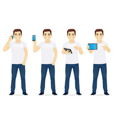 Man with gadgets set Royalty Free Vector Image