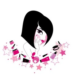 Girls with makeup Royalty Free Vector Image - VectorStock