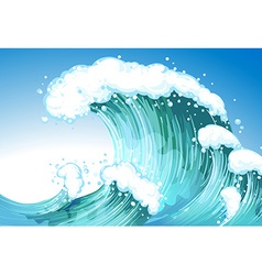 A beach with big waves Royalty Free Vector Image