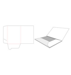 No glue document box die cut template design Vector Image