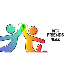 Best friends forever logo design happy friendship Vector Image